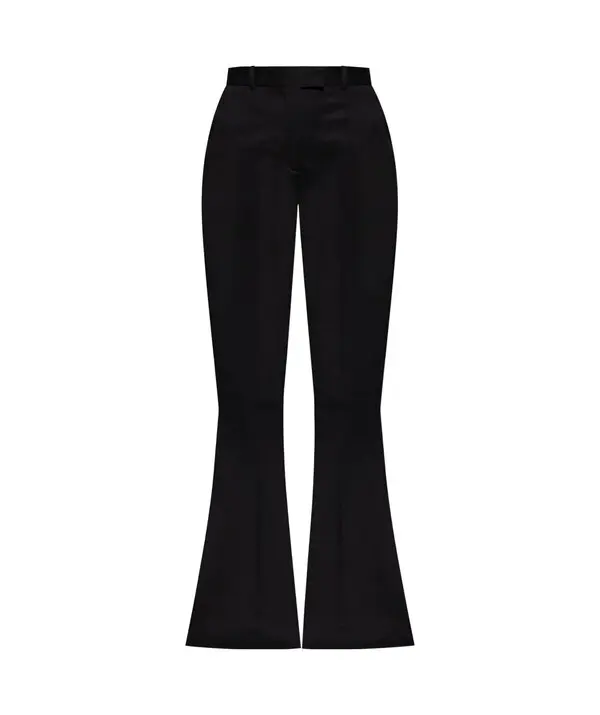 Attico Low-waisted Long Flare Pants - Black
