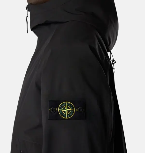 Stone Island Zipped Hooded Parka With Embroidered Compass Logo