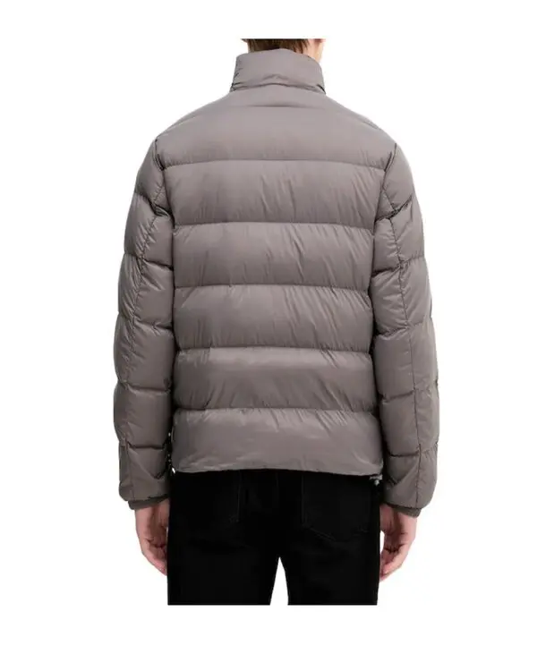 Armani Exchange Long-sleeved Zip-up Down Jacket - Gray