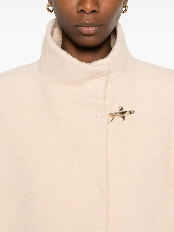 FAY Long-sleeved Blend Cape With High Neck - Nude