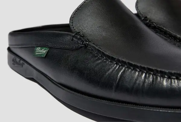Paraboot Round Toe Slip-on Mules - Black