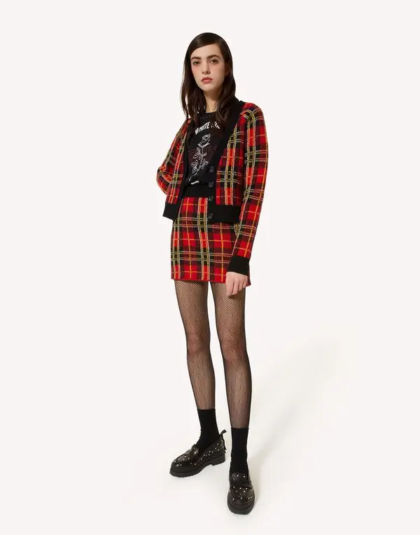 Red Valentino Plaid Mini Skirt