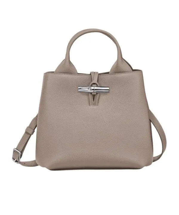 Longchamp Le Roseau S Top Handle Bag With Bamboo Closure - Clay