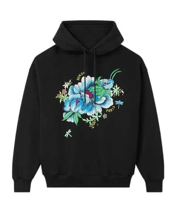 Kenzo Oversized Embroidered Peony Hoodie