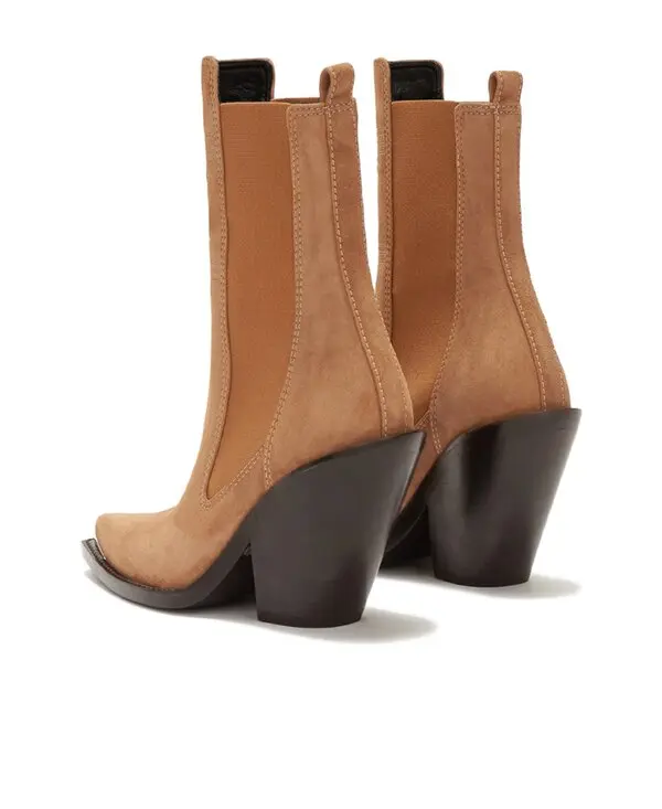 Ermanno Scervino Suede Ankle Boots With Slanted Heels
