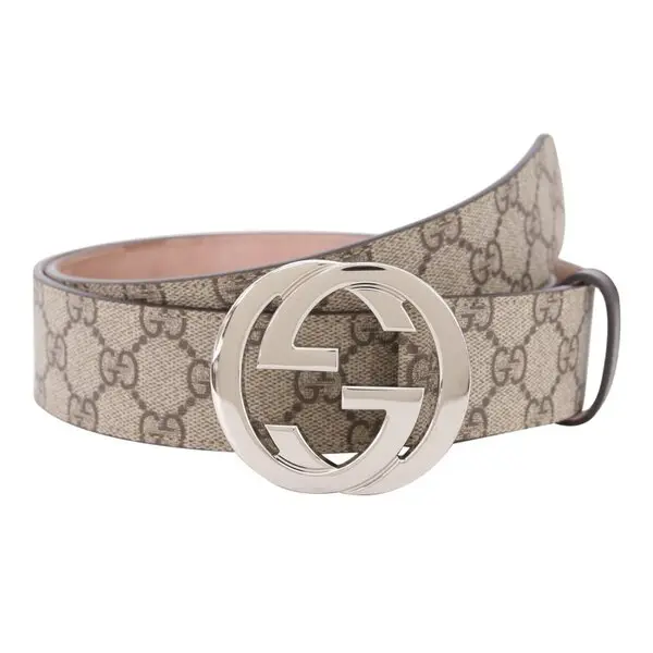 Gucci Gg Supreme Monogrammed Buckle Belt - Nude