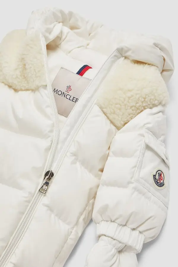 Moncler Padded Snowsuit With Hood And Logo Patch