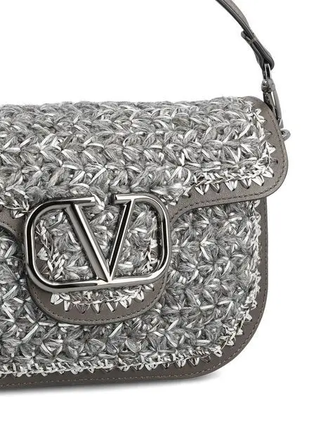 Valentino Garavani Vlogo Plaque Foldover Top Shoulder Bag