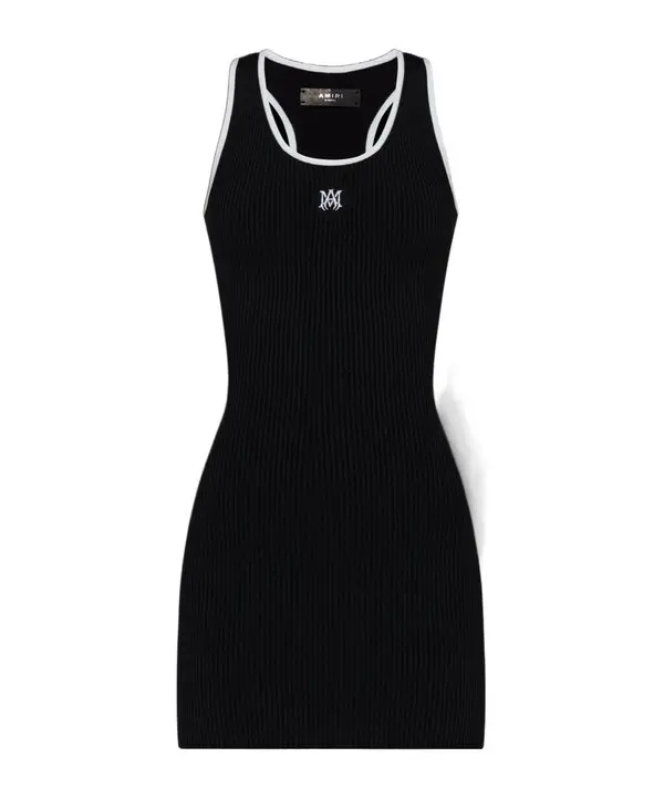 Amiri Ribbed-knit Minidress With Contrasting Trim