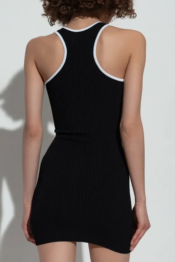 Amiri Ribbed-knit Minidress With Contrasting Trim
