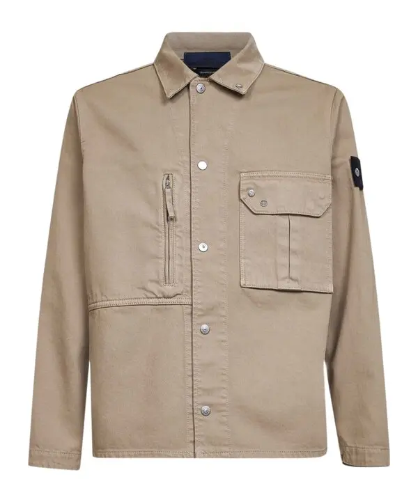 Stone Island Compass Patch Denim Overshirt