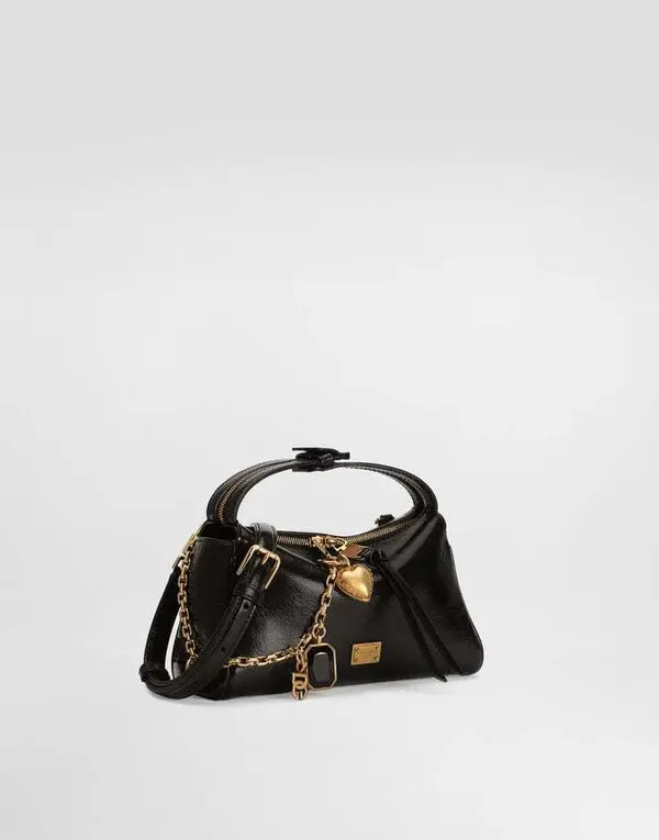 Dolce & Gabbana Vittoria Charm Shoulder Bag - Black
