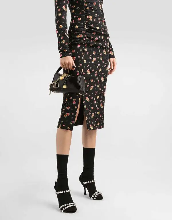 Dolce & Gabbana Vittoria Charm Shoulder Bag - Black