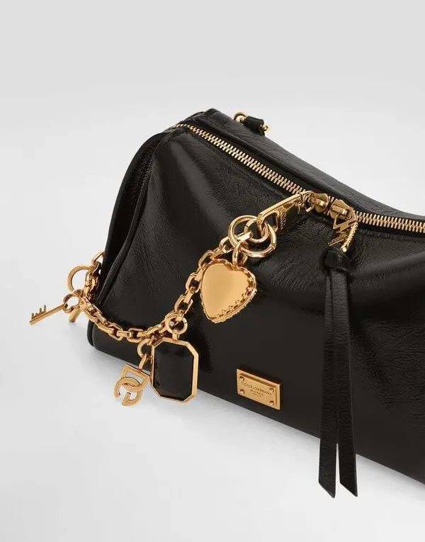 Dolce & Gabbana Vittoria Charm Shoulder Bag - Black