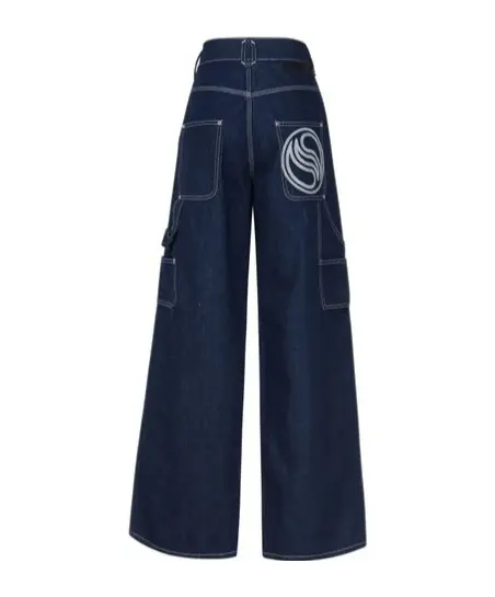 Stella McCartney Logo Detailed Wide-leg Jeans - Black