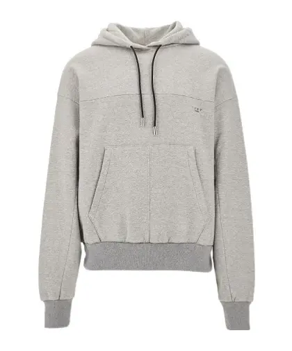 1989 STUDIO Logo Embroidered Drawstring Hoodie - Grey