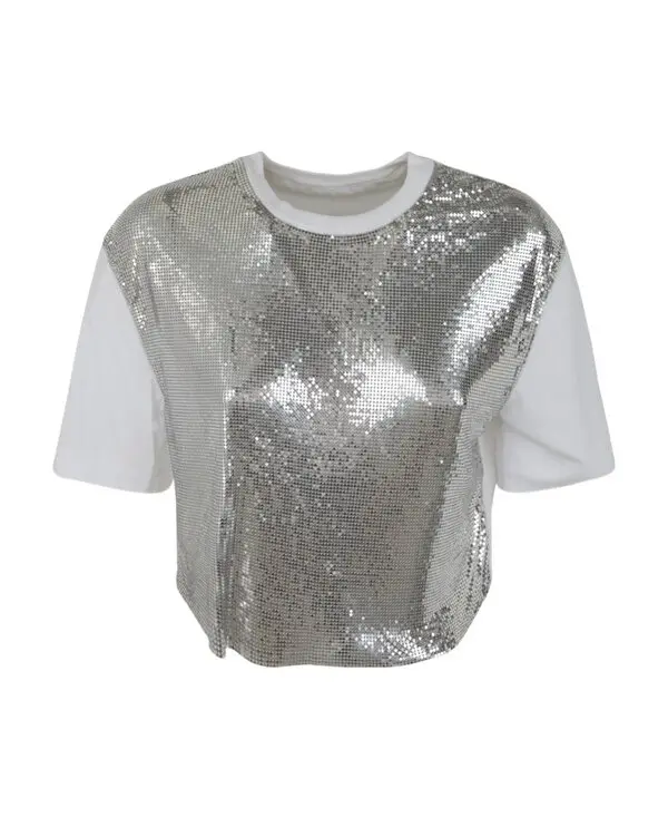 Rabanne Metallic Mesh Crewneck T-shirt