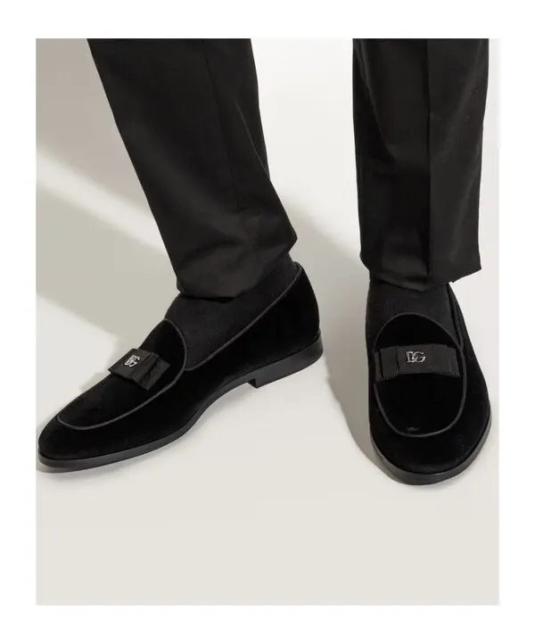 Dolce & Gabbana Dg Logo Plaque Loafers - Black