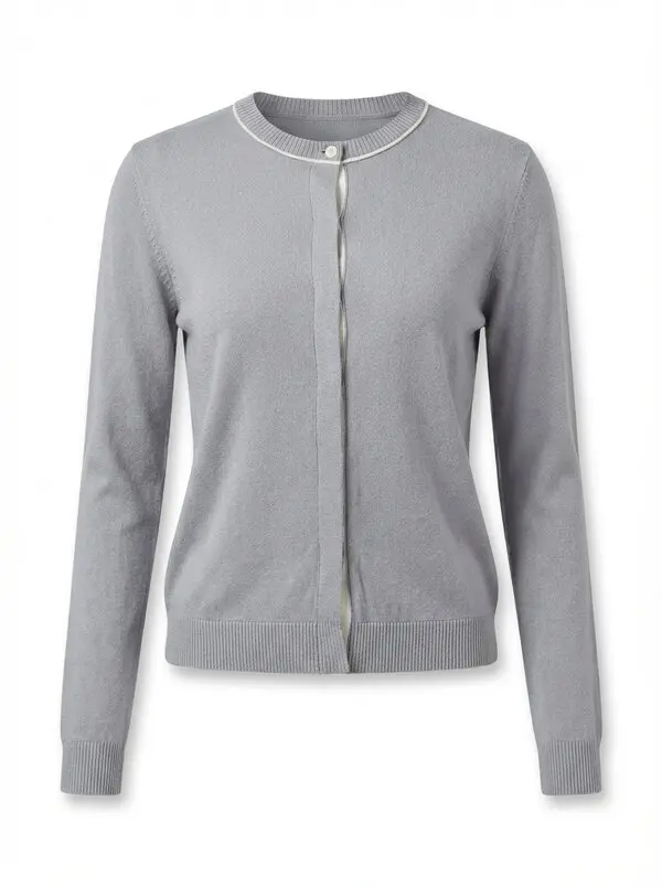 Max Mara Long-sleeved Knitted Cardigan With Contrast Trim