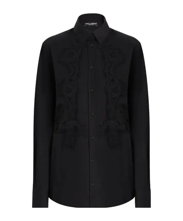 Dolce & Gabbana Lace Inlay Poplin Shirt