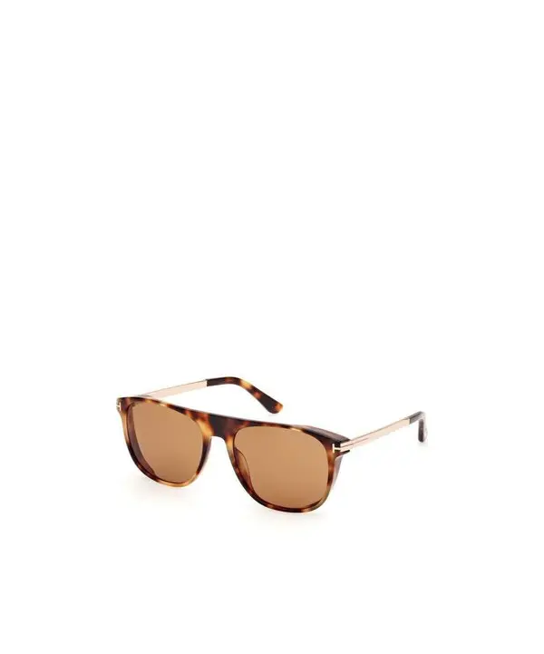 TOM FORD Lionel Pilot Frame Sunglasses With Tortoiseshell Pattern - Nude