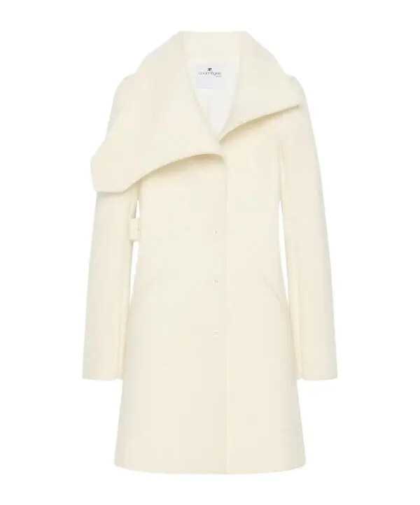 COURREGES Asymmetrical-collar Coat - White