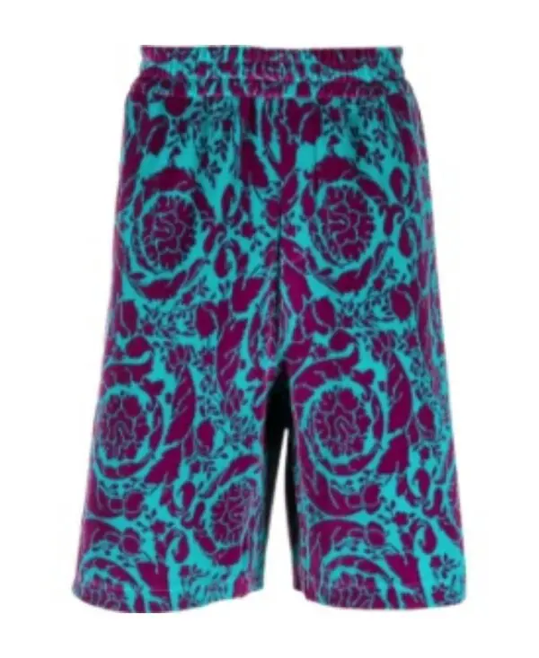 Versace Abstract Pattern Bermuda Shorts - Blue