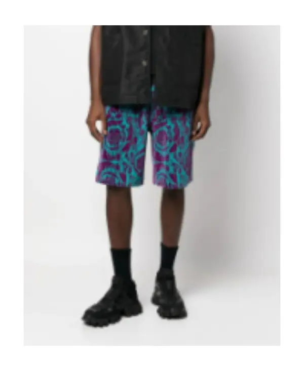 Versace Abstract Pattern Bermuda Shorts - Blue
