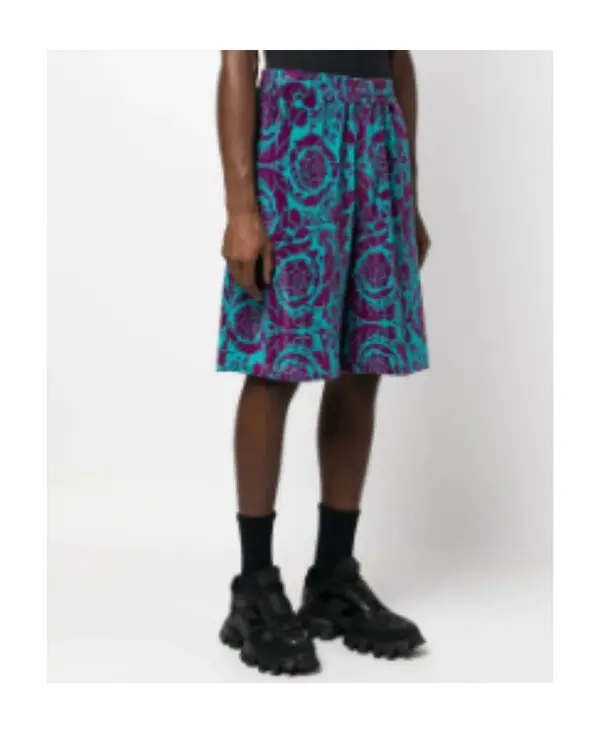 Versace Abstract Pattern Bermuda Shorts - Blue