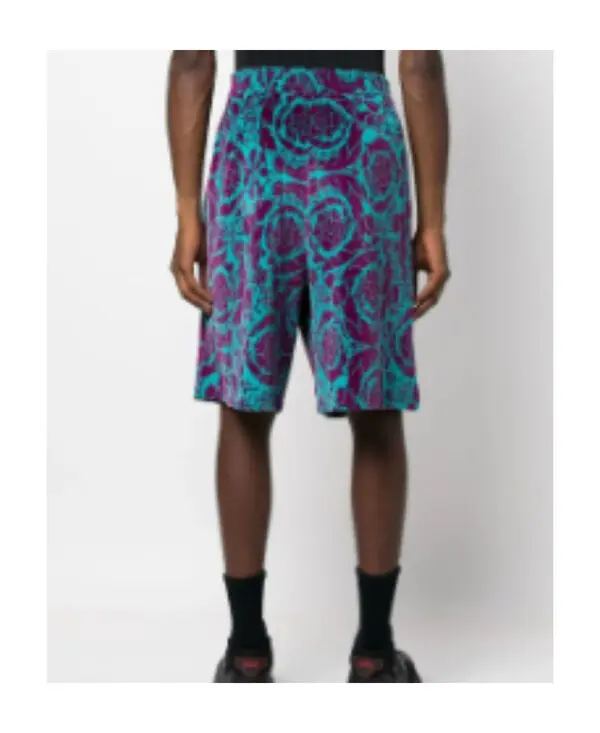 Versace Abstract Pattern Bermuda Shorts - Blue