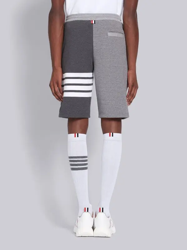 Thom Browne Four-bar Striped Drawstring Shorts - Gray
