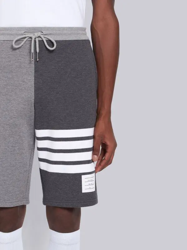 Thom Browne Four-bar Striped Drawstring Shorts - Gray