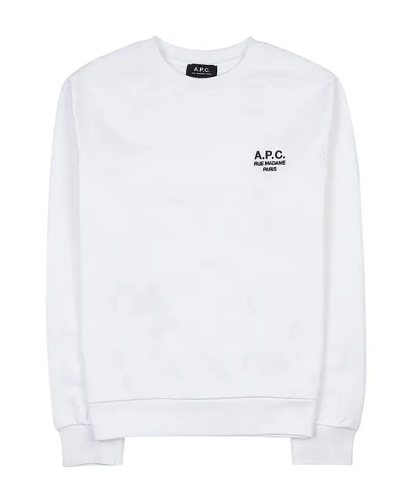 A.p.c. Long-sleeved Crewneck Sweater With Rib Trim - White