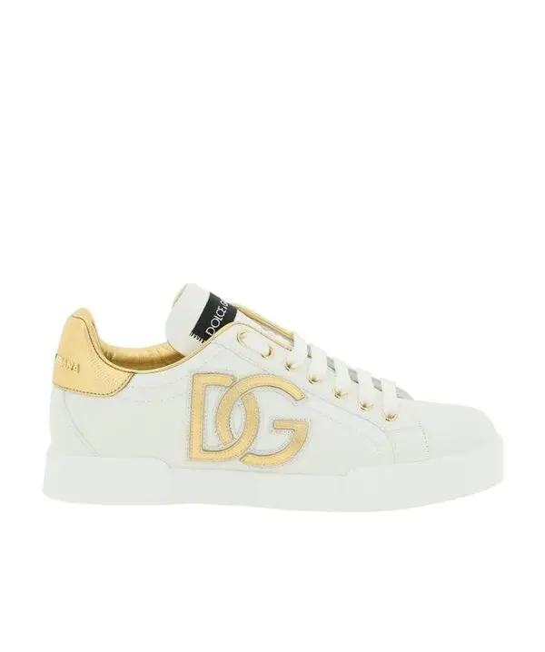 Dolce & Gabbana Lace-up Sneakers With Logo Detail - White