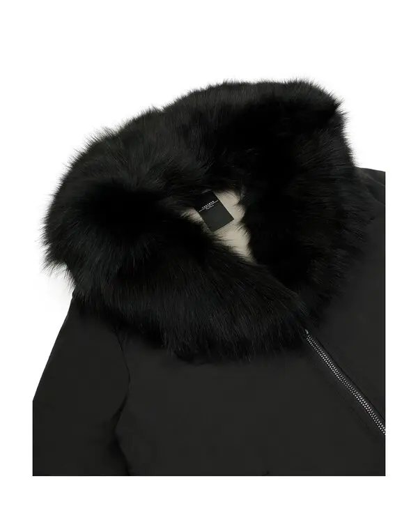 Max Mara Hooded Overcoat With Fur Trim
