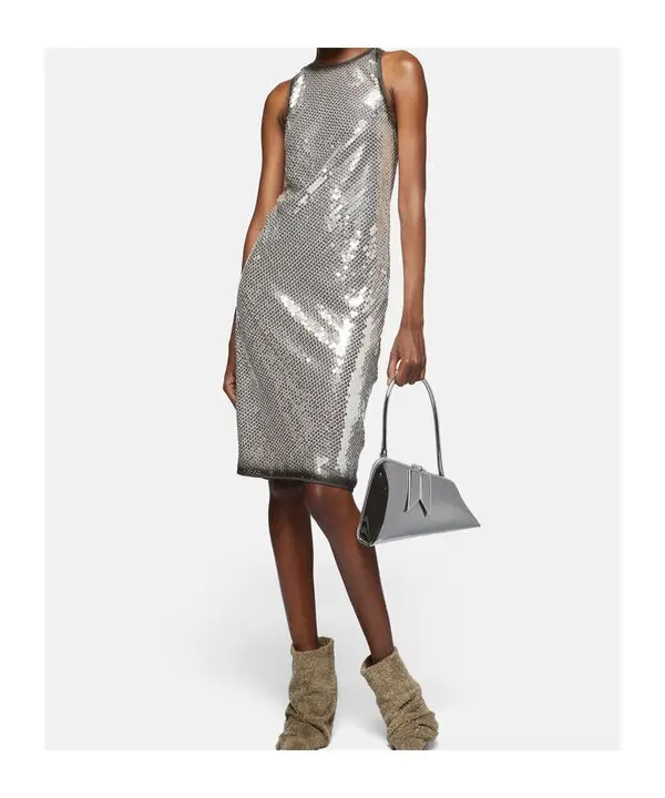 Attico Sequined Mini Dress - Silver