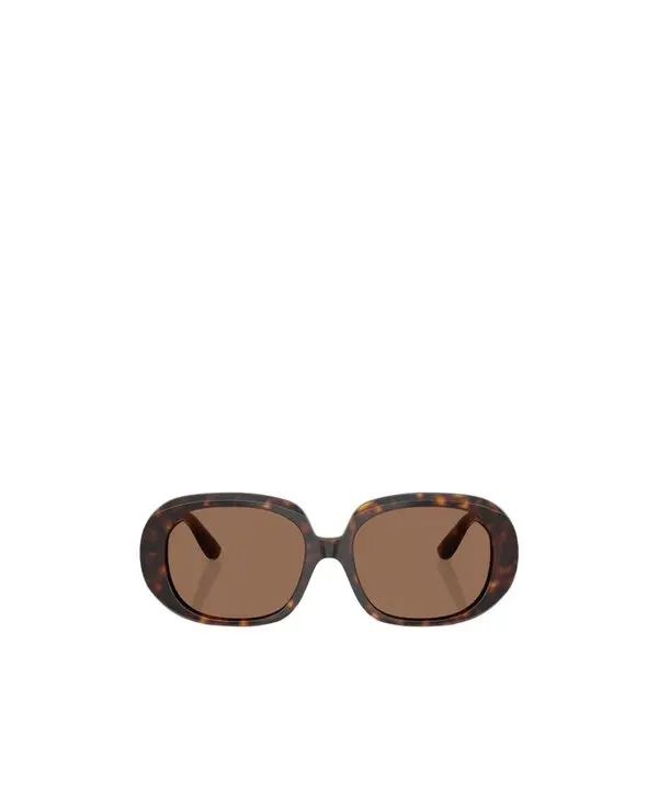 Dolce & Gabbana Round Frame Sunglasses With Logo Detail - Brown