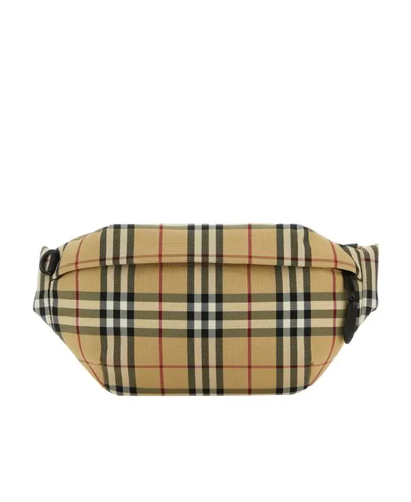 Burberry Checked Zipped Belt Bag - Nude