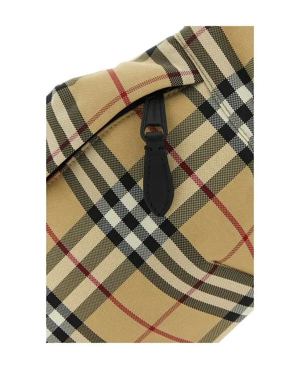 Burberry Checked Zipped Belt Bag - Nude
