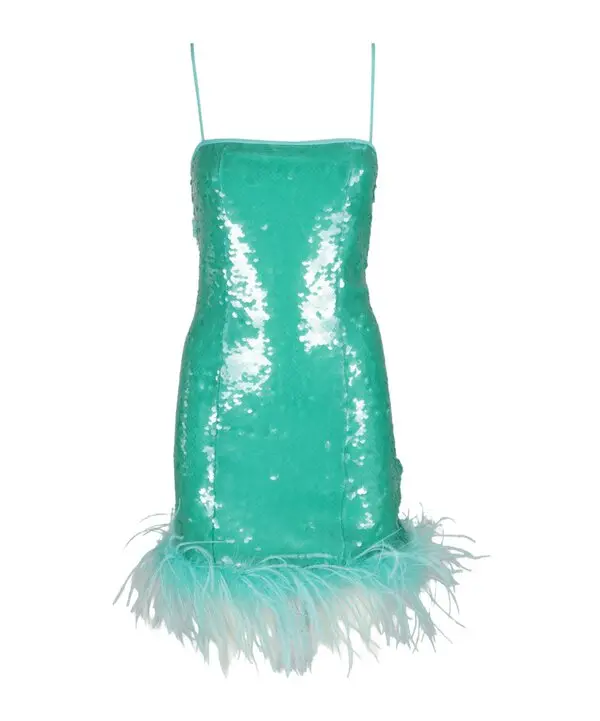 Giuseppe Di Morabito Sequin Feather Mini Dress - Green