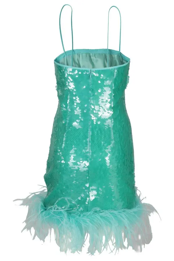 Giuseppe Di Morabito Sequin Feather Mini Dress - Green