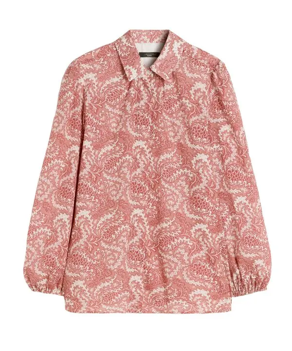 Max Mara Printed Puff Sleeve Shirt - Cherry