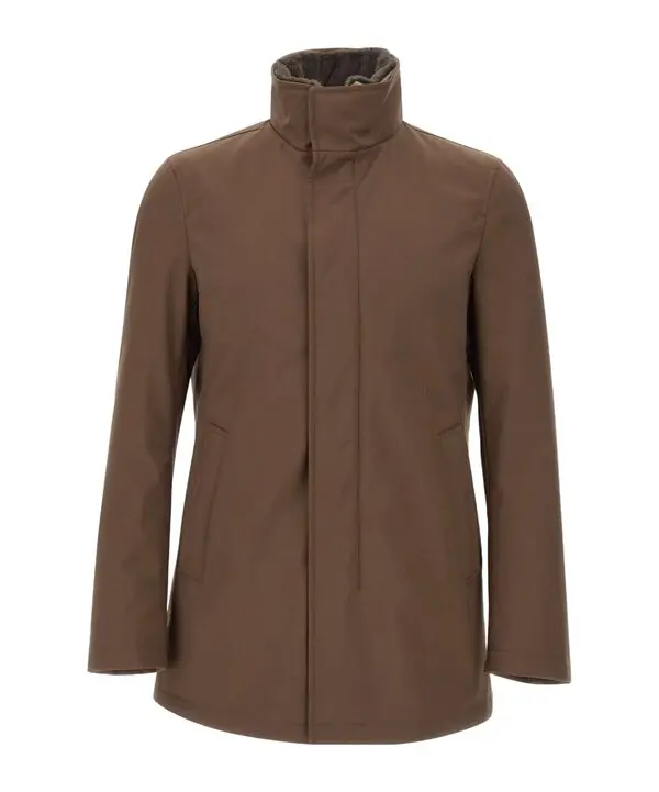 Herno Stand Collar Parka - Brown