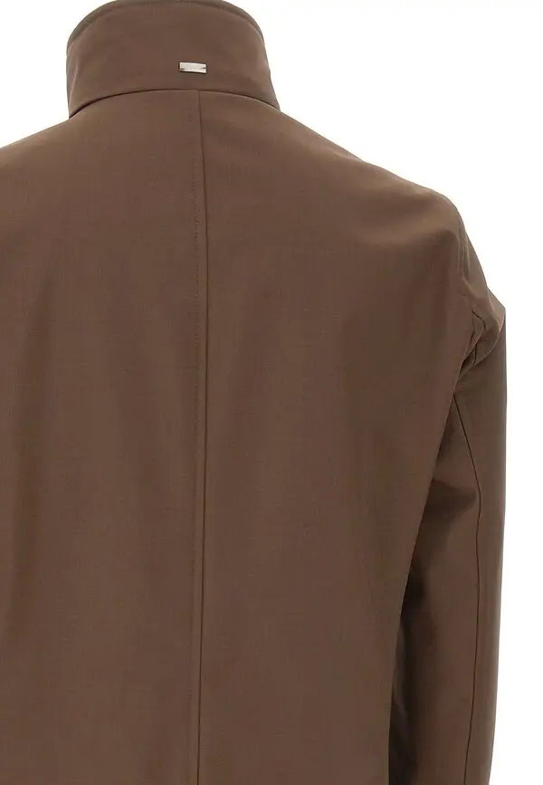 Herno Stand Collar Parka - Brown