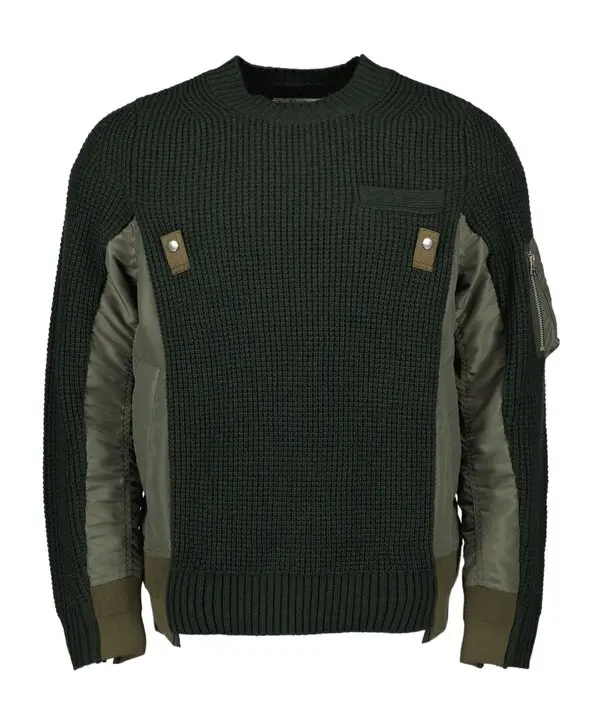 Sacai Panelled Knit Sweater