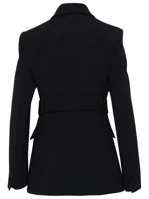 Versace Belted Waist Single-breasted Blazer