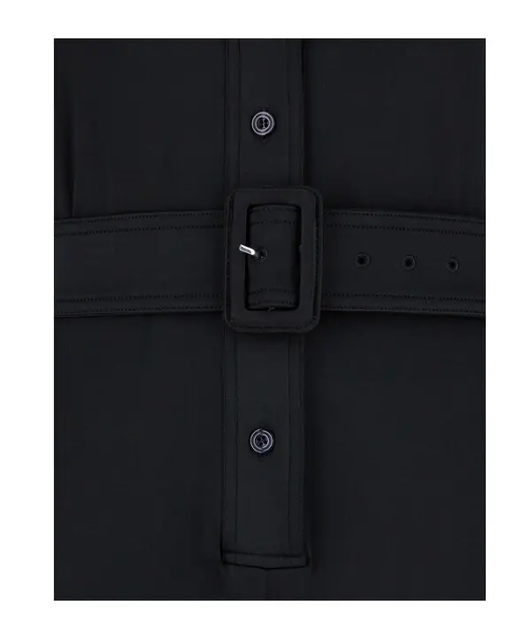 TOM FORD Long Sleeve Belted Jersey Jumpsuit - Black