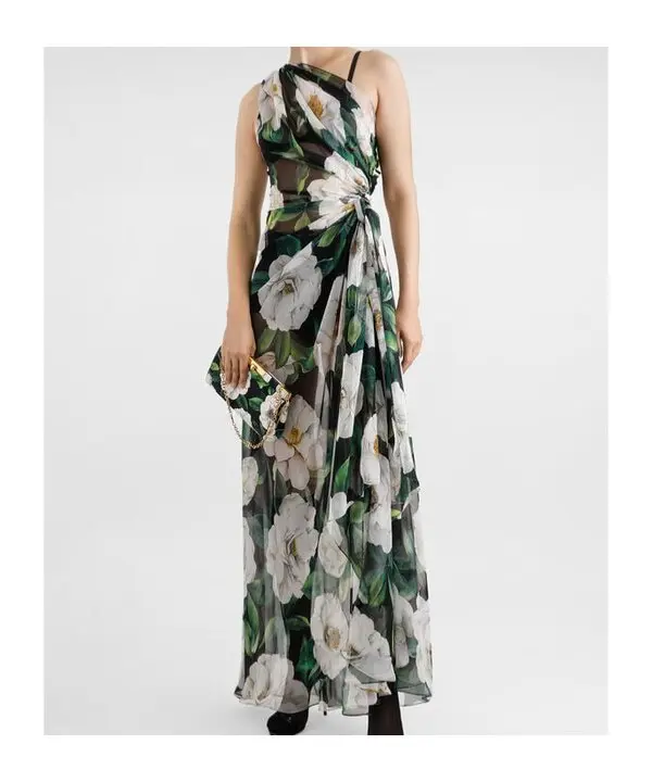 Dolce & Gabbana Gardenia Print Clutch With Chain Strap