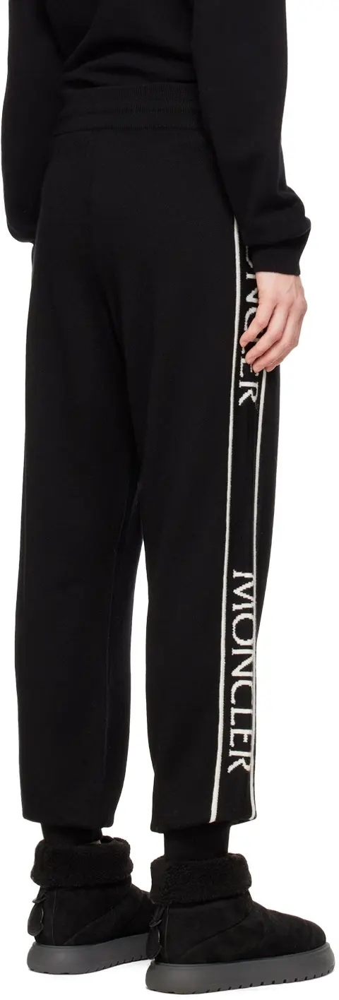 Moncler Logo Trim Merino Wool Trackpants