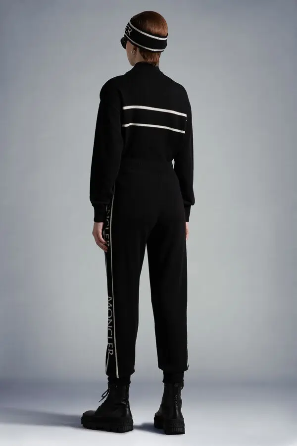 Moncler Logo Trim Merino Wool Trackpants